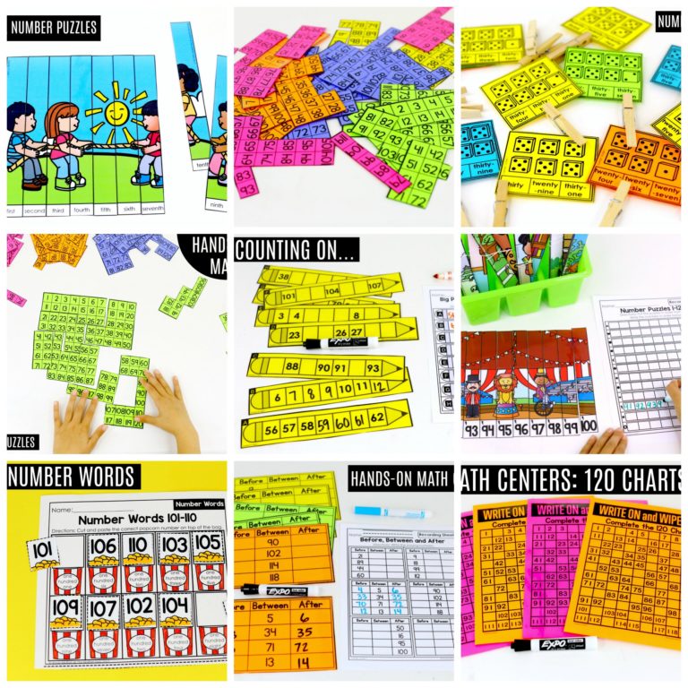 First Grade Math: Numbers up to 120